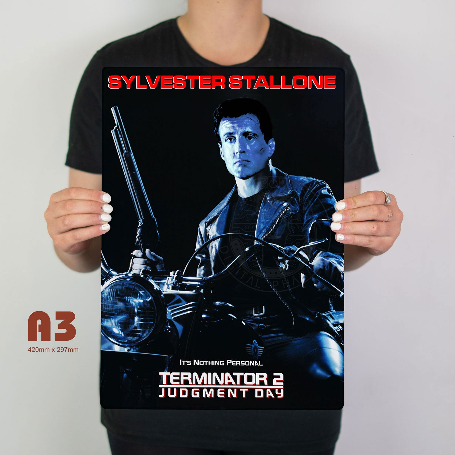 Sylvester Stallone Terminator 2 Metal Poster