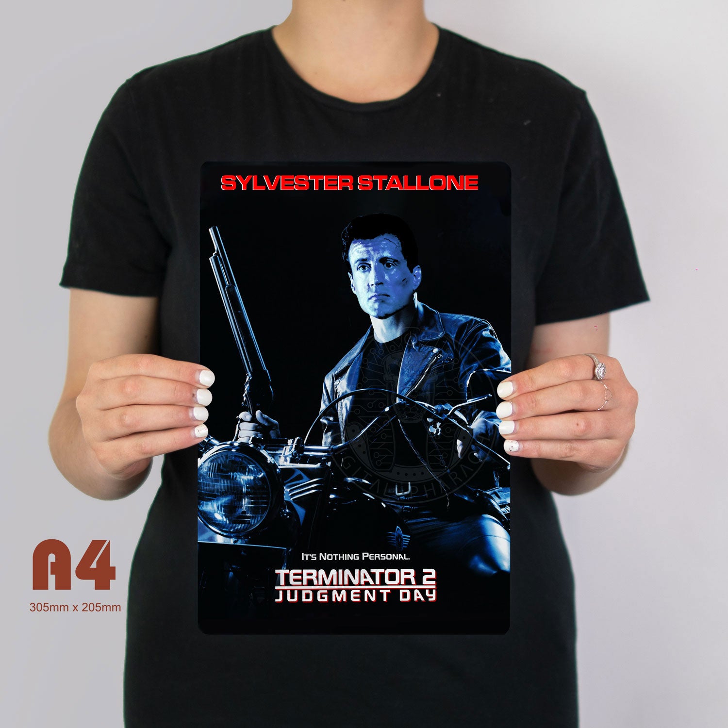 Sylvester Stallone Terminator 2 Metal Poster