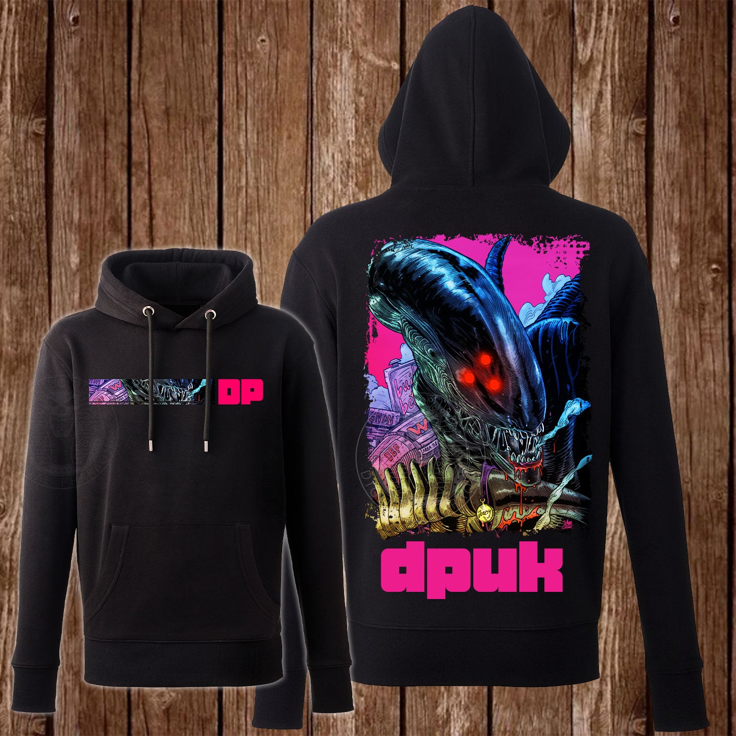 Alien Xenomorph Cyber Mens Hoodie