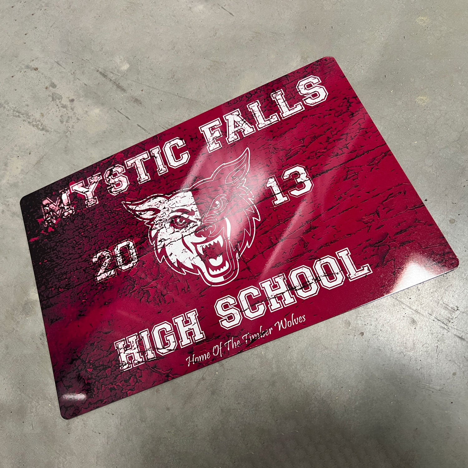 Mystic Falls High School Metal Sign