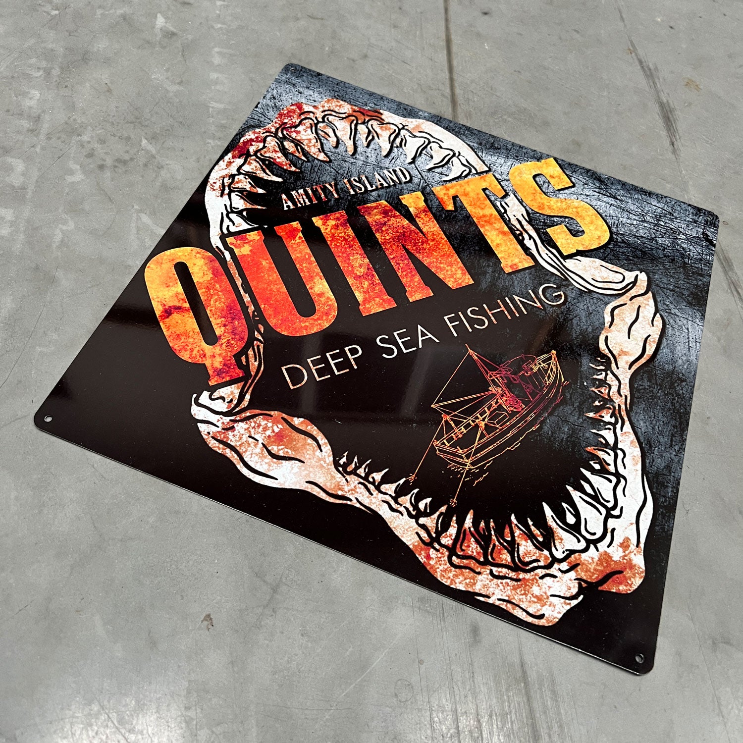 Quints Fishing Jaws Inspired Sign